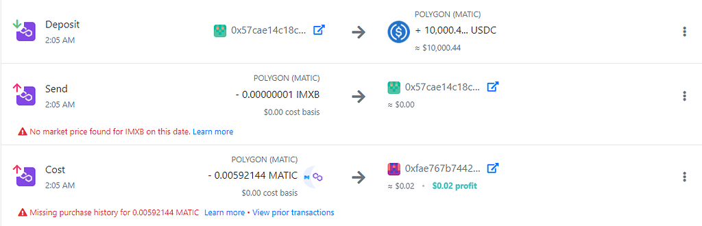 How to treat IMX, imxB, and imxC transactions (more in comments ...