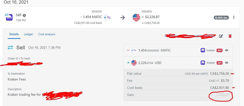 Doesn't calculate LOSS correctly on transactions - Koinly Support - Koinly